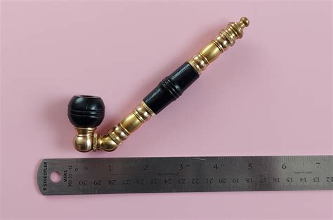 Jj Deluxe Recreational Smoking Brass Nickel Pipe Old School The 70s Look Etsy