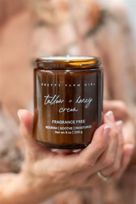 Fragrance Free Tallow Honey Cream For Sensitive Skin Pretty Farm Girl