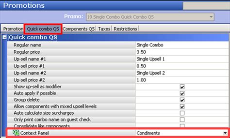Aloha Pos Associating A Context Panel With A Quick Combo Ncr Docs
