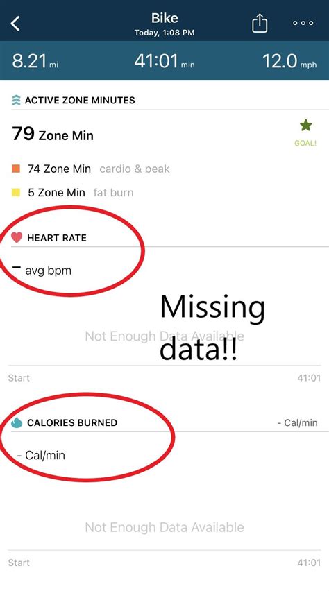 charge 5 exercise bike missing data fitbit community