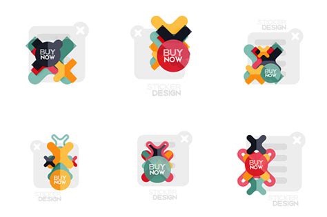 승진 배지 아이콘 디자인 비즈니스 또는 웹 프레 젠 테이 션 애플 리 케이 션 또는 인터페이스에 대 한 구매 지금 샘플 텍스트와 함께 종이 스타일을 제공 하는 평면 디자인