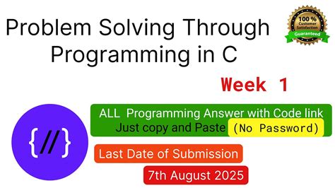 Nptel Problem Solving Through Programming In C Week 1 Programming