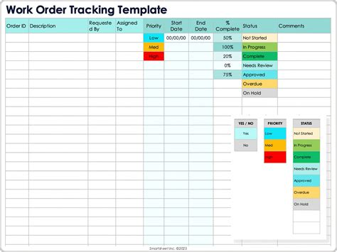 Work Order Excel Template
