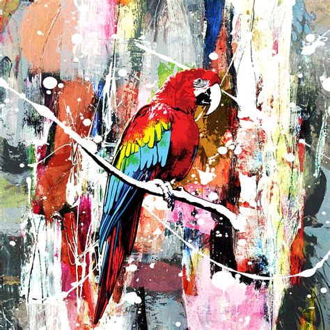 Parrot Abstract Painting Digital Art By Edy Santoso Fine Art America