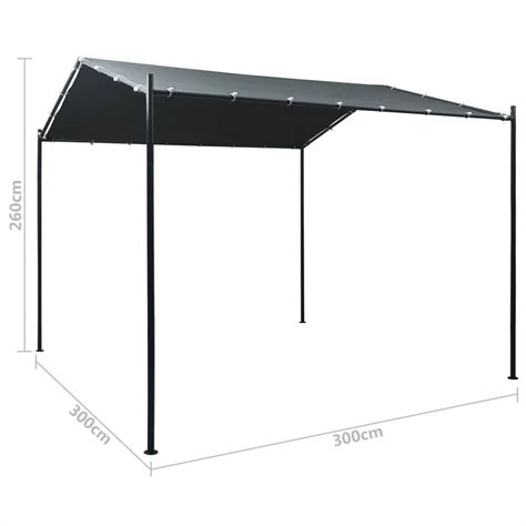 Gazebo Pavilion Tent Canopy 3x3 M Steel Anthracite