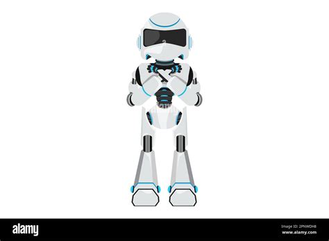 Business Design Drawing Robot Crossing Arms Robot Making X Shape Stop