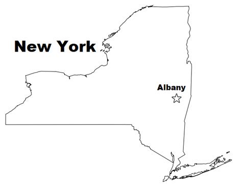 New York State Map Coloring Page