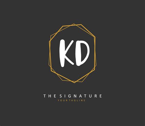 Kd Initial Letter Handwriting And Signature Logo A Concept Handwriting Initial Logo With