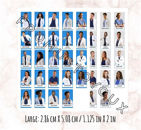 Greys Anatomy Guess Who Board Game Printable Template Etsy