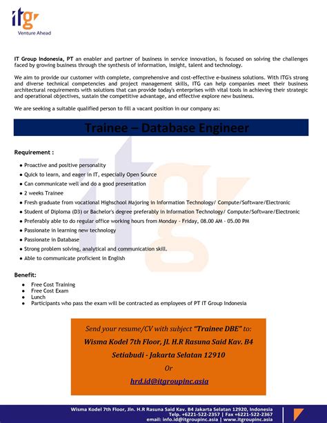Info Lowongan Kerja PT IT Group Indonesia Al Azhar Entrepreneur Community