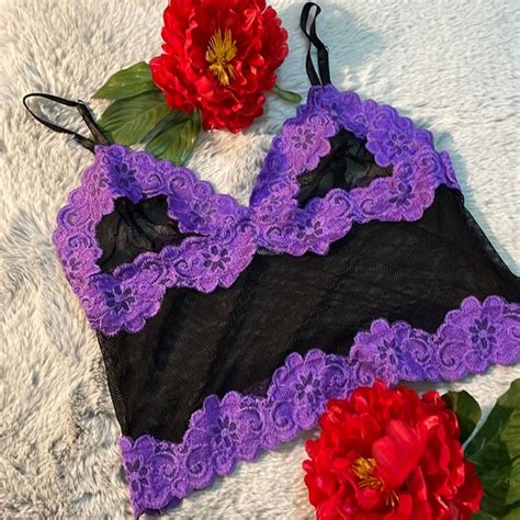 Intimates And Sleepwear Purple Black Lingerie Top Poshmark