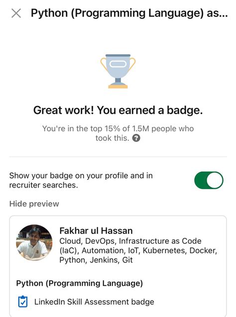 Fakhar Ul Hassan On Linkedin See My New Skill Assessment Badge In Python