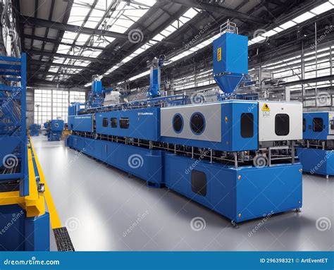 Industrial Machines On Territory Of Workshop Of Machine Building Plant Stock Illustration