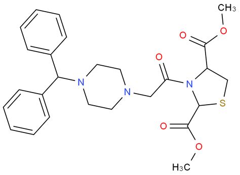 Dimethyl Benzhydrylpiperazin Yl Acetyl Thiazolidine Dicarboxylate
