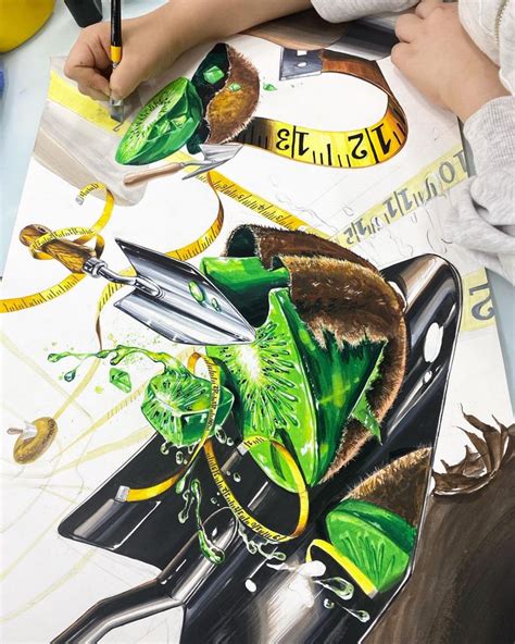 학생작 🥝기초디자인진영쌤 과일 디자인 키위 그리기 아이디어