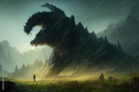 Fantasy Giant Monster In Concept Norse Mythology Stock Illustration