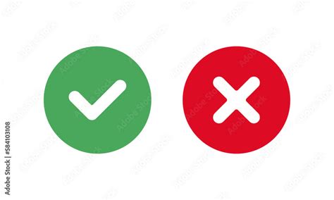 Vetor De チェックマーク バツ シンプルアイコン ベクターイラスト Do Stock Adobe Stock