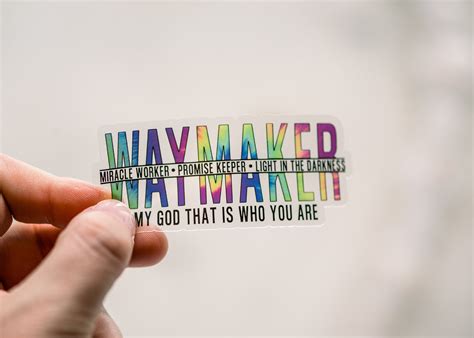 Waymaker Rainbow Die Cut Clear Religious Car Bumper Sticker Etsy