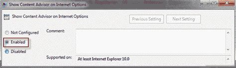 How To Enable Content Advisor In Internet Explorer