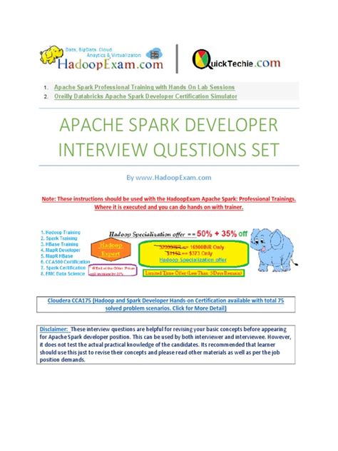 Apache Spark Interview Questions Book Pdf Computers