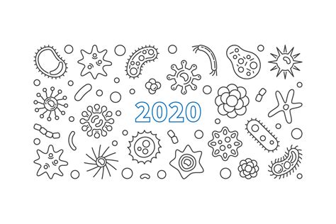 2020 Virus Vector Concept Outline Horizontal Illustration 13703160 Vector Art At Vecteezy
