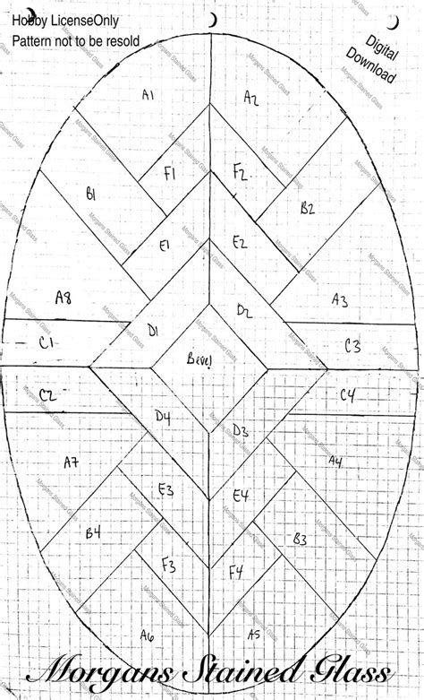 Stained Glass Oval Downloadable Pdf Pattern Stained Glass Pattern