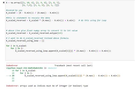 Solved Python X Nparray 1 10 6 2 9 8 3 8