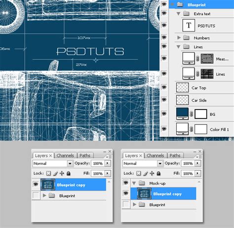 Create A Realistic Blueprint Image From A 3d Object Envato Tuts
