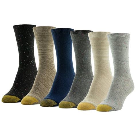 Womens Gold Toe® 6pk Flat Knit Shot Crew Socks Boscovs