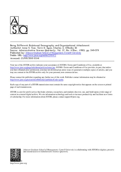 Pdf Being Different Relational Demography And Organizational Attachment