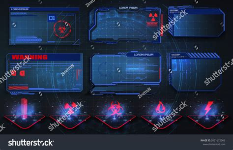 미래형 프레임 화면 Hud Gui 제목경고 스톡 일러스트 2021672969 Shutterstock