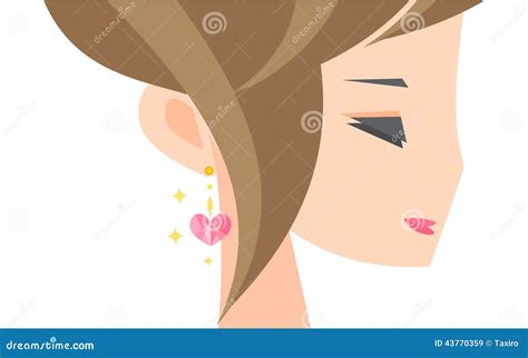 Menina um brinco ilustração do vetor Ilustração de decorativo