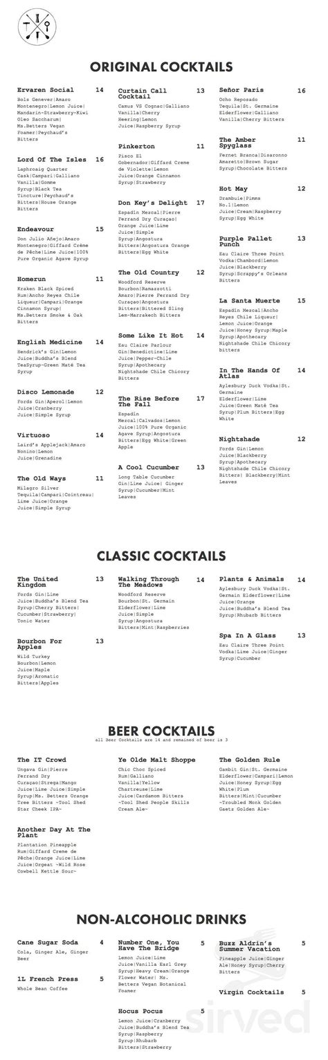 Menu Red Deer Abs Occams Razor Sirved