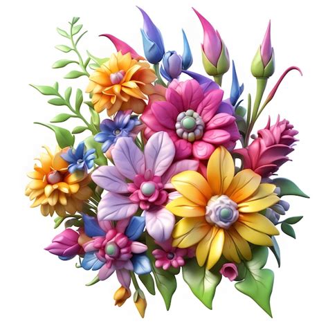 Premium Photo 3d Rendering Flower Arrangement Bouquet Generative Ai
