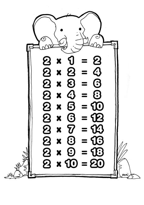 Tabla De Multiplicar Del 2 First Grade Math Worksheets Alphabet Porn