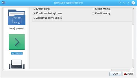 Nastavení vyvedení Dokumentace pro QElectroTech 2020