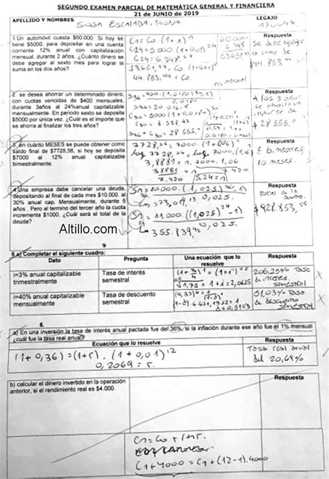 2º Parcial I Matemática Financiera 2019 Unlu