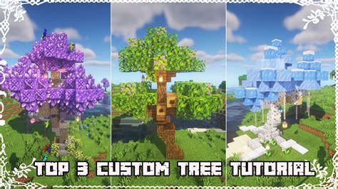 Top 3 Custom Tree Designs 🌲🌲🌲[minecraft Tutorial] Youtube