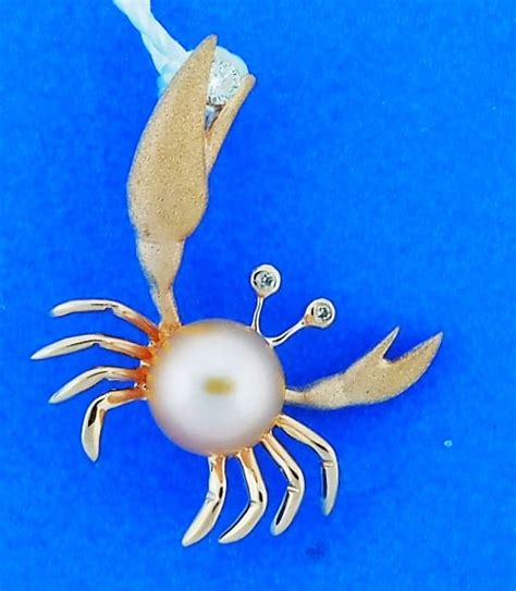Denny Wong Crab Pearl Pendant 14k Rose Gold Island Sun Jewelry Beach
