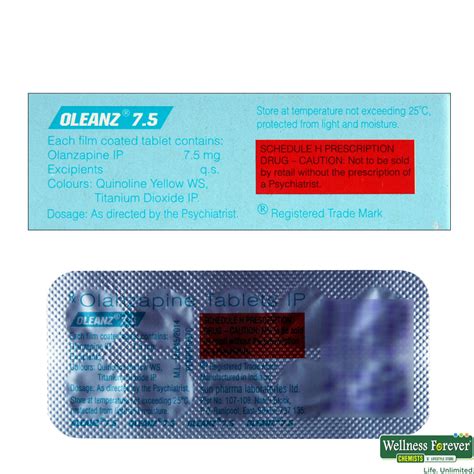 Buy Oleanz 7 5mg 10 Tablets Online At Best Prices Wellness Forever