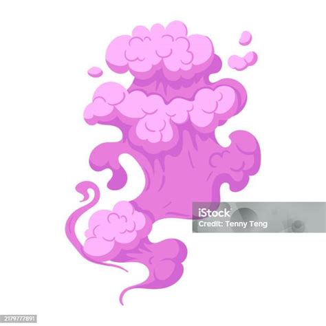 연기 구름 만화 만화 연기 먼지 구름 핑크 퍼프 스트림 구름 실루엣 평면 벡터 일러스트 레이 션 흰색 바탕에 김이 모락모락 나는