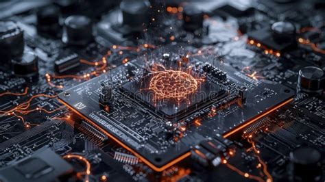 Ai Powered Process Visualization Digital Environment Technology Concept Glowing Circuitry