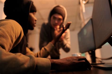 Free Photo Diverse Hackers Talking About Computer Server Hacking