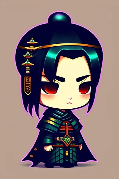 Premium Ai Image Cyberpunk Samurai Chibi 2 1 
