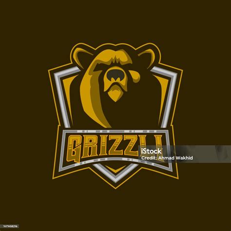 베어 마스코트 로고 곰 E스포츠 로고 디자인 템플릿 벡터 일러스트 레이 션 E스포츠에 대한 스톡 벡터 아트 및 기타 이미지 E스포츠 곰 Brand Name Video