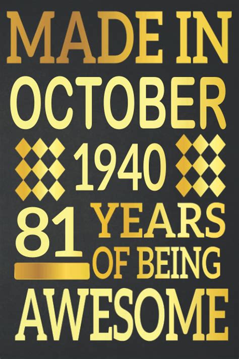 Buy 81st Birthday Ts Made In October 1940 81st Years Of Being