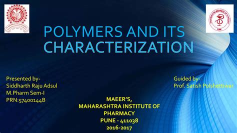 Polymers And Its Characterization Pptx