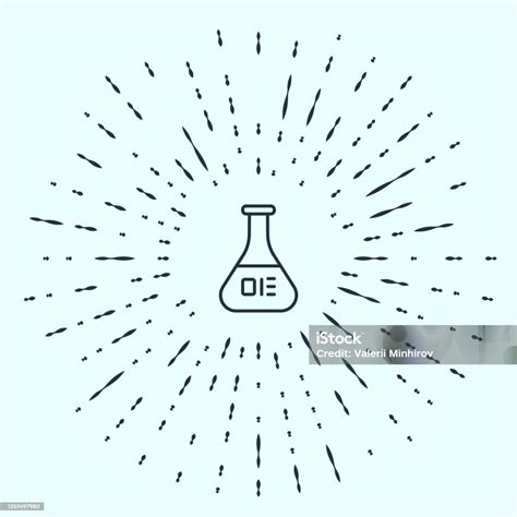 검은 선 테스트 튜브와 회색 배경에 고립 된 플라스크 화학 실험실 테스트 아이콘 실험실 유리 제품 기호 추상 원 임의점 벡터 일러스트레이션 가능성에 대한 스톡 벡터 아트 및
