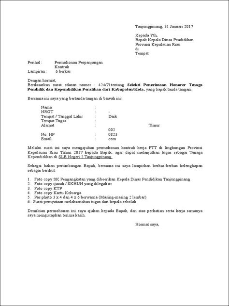 Contoh Surat Permohonan Perpanjangan Tugas Mengajar Surat Lamaran