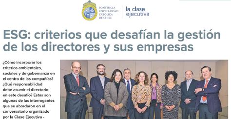 Clase Ejecutiva Uc Y Diis Uc Realizan Conversatorio “esg Para